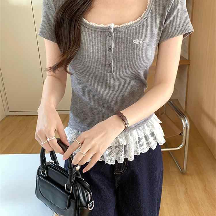 ・素材: スエード・主素材成分: スパンデックス・主素材成分含量: 30%以下・袖丈: 短袖・版型: スリム・領型: スクエアネック・袖型: 通常・カラー: グレー,杏色,ブラック・サイズ: S,M,L,XL