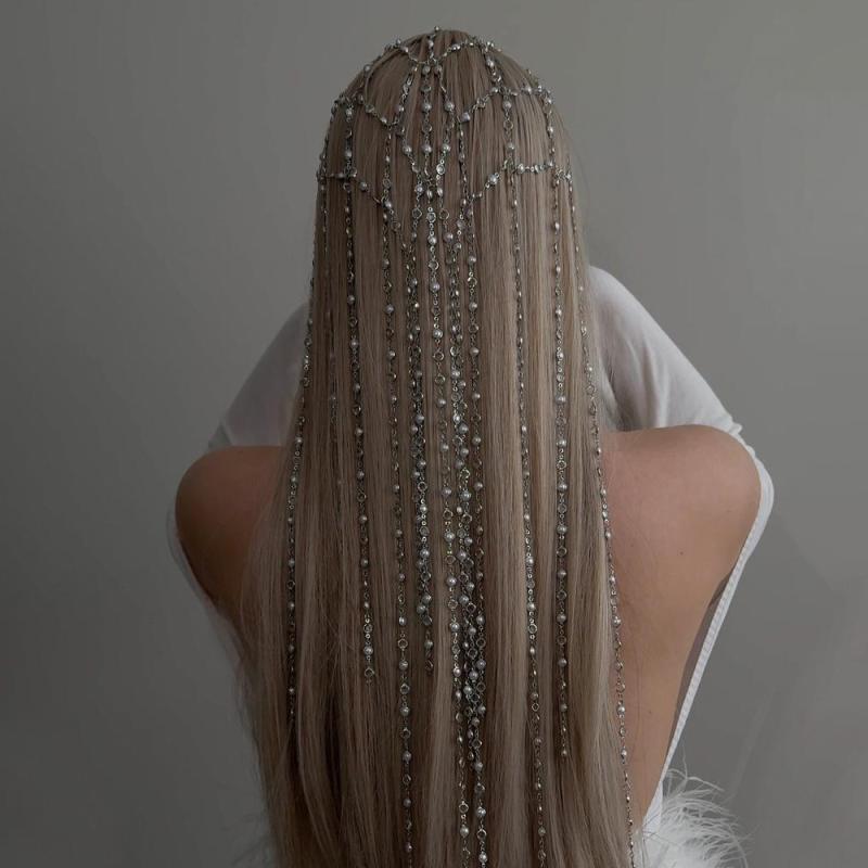 ・素材: パール・加工: メッキ・色: シルバー,ゴールド・流行要素: フリンジ・スタイル: エレガント・スタイル分類: ファッショントゥーコム・対象: 女性用・嵌め込み素材: 銅合金・流行要素分類: 形状/パターン