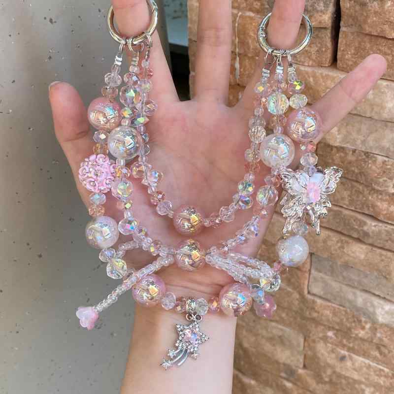 ・素材: アクリル・加工: 手作りビーズ・スタイル: 女性用・形状: 幾何形状・種類: 携帯電話掛飾