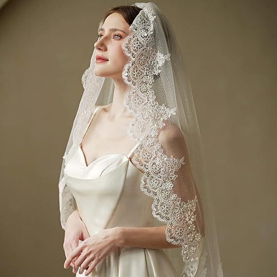 ・素材: メッシュ・スタイル: ヨーロピアン・性別: 女性用・形状: U字型・種類: 教会式・色: 純白,乳白・長さ: 100-135cm・装飾: レース