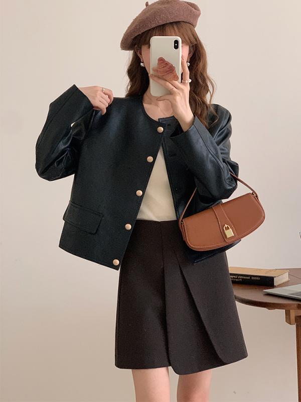 ・着丈: ミドル・襟型: 丸首・色: ブラック・サイズ: S,M,L・スタイル: 日韓カジュアル・版型: ノーマル・袖丈: 長袖・袖型: 普通袖・前立て: シングルブレスト・主素材成分: ポリエステル 50%以上70%未満・対象年齢: 成人...