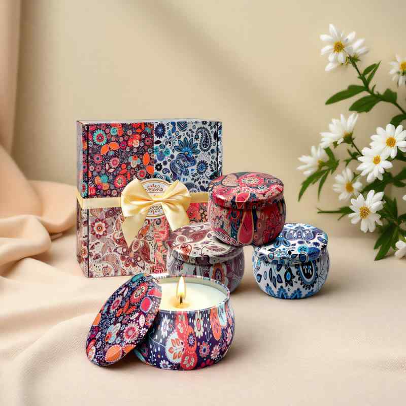 ・素材: ダイズワックス・加工: 半手工半機械・種類: アロマキャンドル・形状: 円柱形・デザイン: 花卉セット四,復古セット四,星空セット四,太陽セット四,聖誕セット四