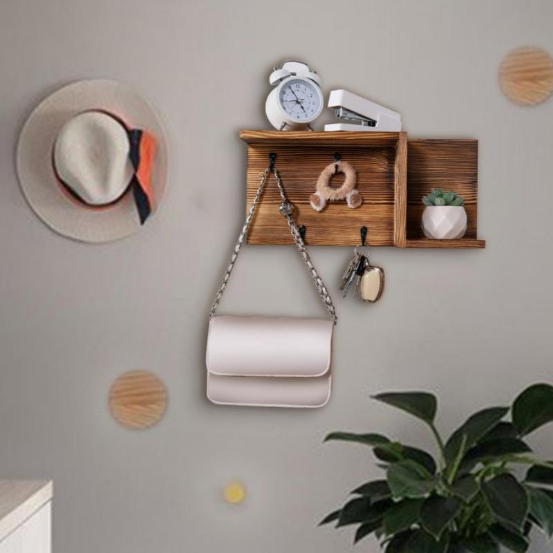 ・素材: 木製/竹製・スタイル: モダンシンプル・取り付け方式: ネジ埋め込み式・層数: 1層・収納シーン: 化粧収納、キッチン収納、桌面収納、寝室収納、浴室収納、リビング収納、花架収納・色: キャメル色・サイズ: 均一