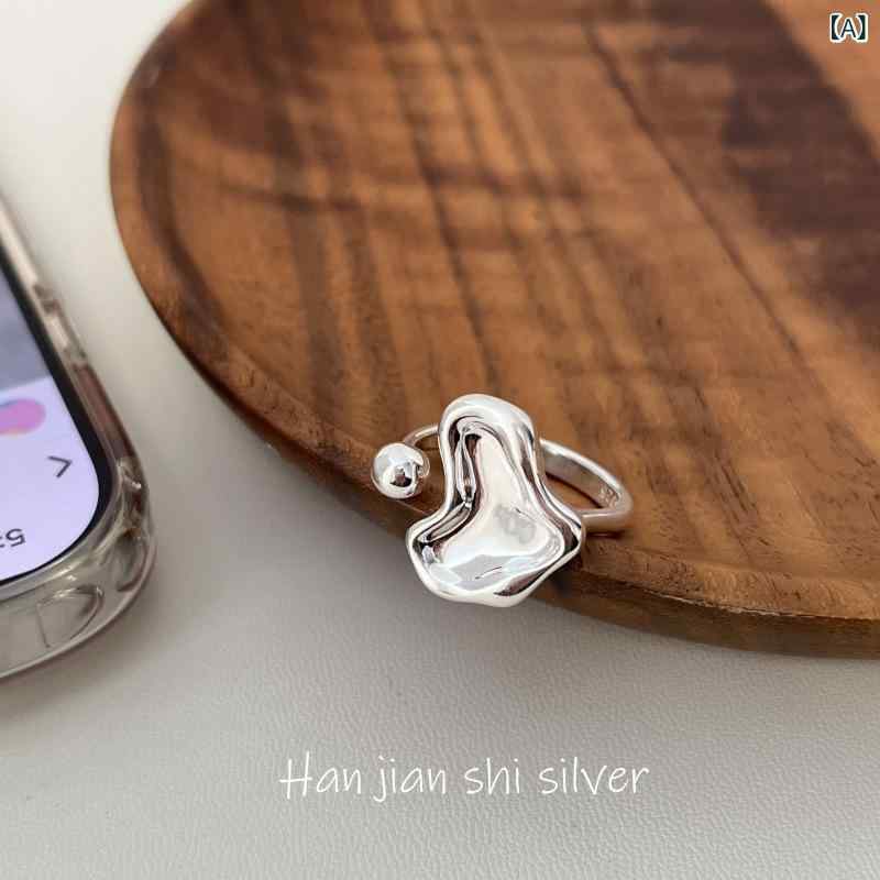 ・素材: シルバー・形状: ハート形・加工: 精工・サイズ: 開口可調節・流行要素: ハート・スタイル: 韓国スタイル・素材純度: 925シルバー・スタイル分類: ファッション通勤・対象: 女性用・種類: 開口式