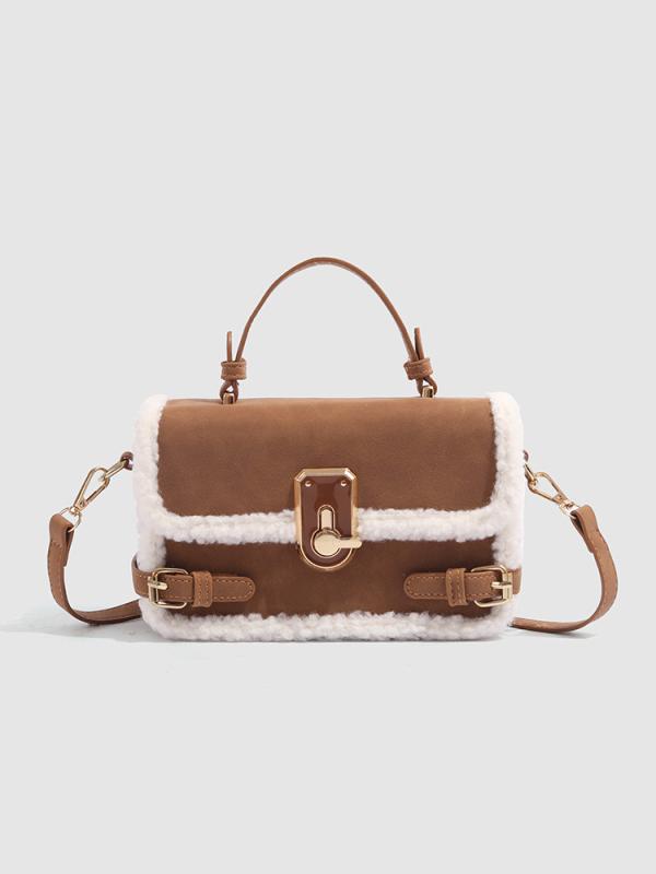 ・カラー: ブラック,ネイビー,ブラウン・スタイル: アーバンシンプリー・素材: 合成革・バッグタイプ: 小型スクエアバッグ・サイズ: 中型・ディテール: ステッチ・裏地: ポリエステル・形状: 横型スクエア・開閉方式: フラップ式・硬さ:...