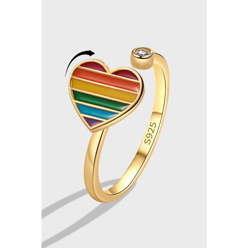 ・種類: リング・素材: シルバー・形状: ジオメトリック型・加工: メッキ・スタイル: 女性用・色: プラチナカラー、18Kゴールドカラー・サイズ: 調整可能・流行要素: ハート形・スタイル: 欧米風・素材純度: 925シルバー・スタイル...