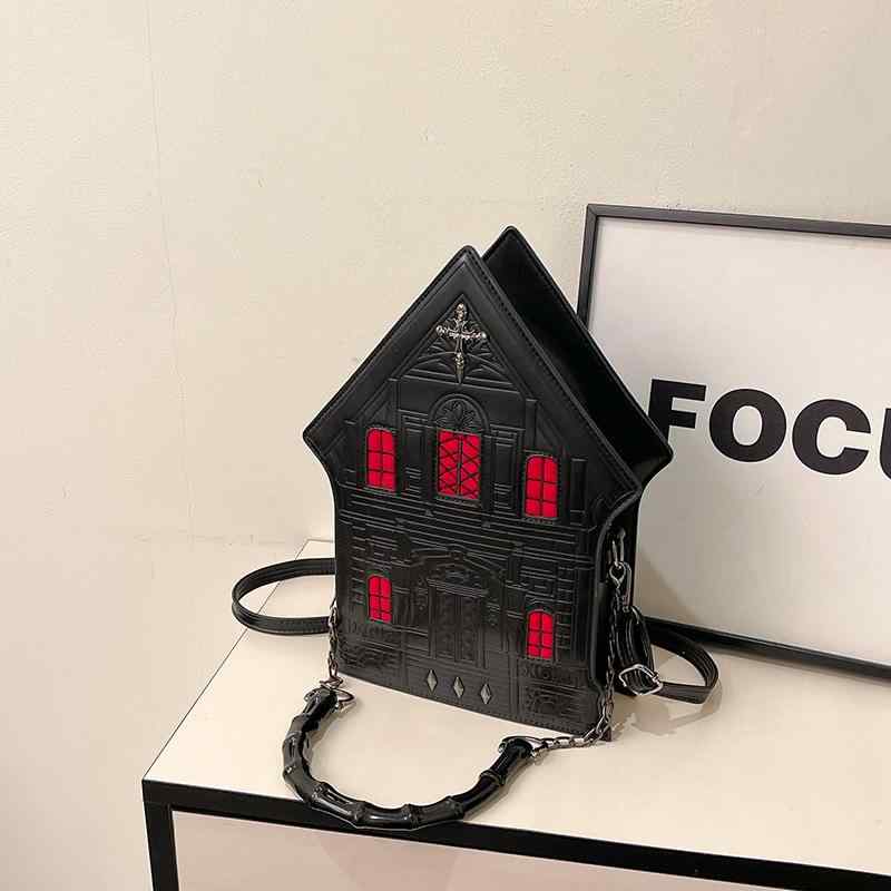 ・カラー: 赤, 青・素材: PU・バッグタイプ: アンダーアームバッグ・バッグサイズ: 小・装飾要素: チェーン・裏地素材: ポリエステル・形状: 家型・開閉方式: ジッパー・内部構造: 携帯ポケット・硬度: 中硬・外ポケット種類: 内貼...