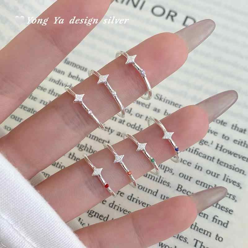 ・素材: シルバー・素材純度: 純銀・形状: 星型・加工: メッキ・カラー: シルバーローズレッド,シルバーグリーン,シルバーブルー,シルバーオレンジ,シルバーピンク,シルバー変色,シルバーホワイト・サイズ: 可調節開口式・スタイル: 韓国...