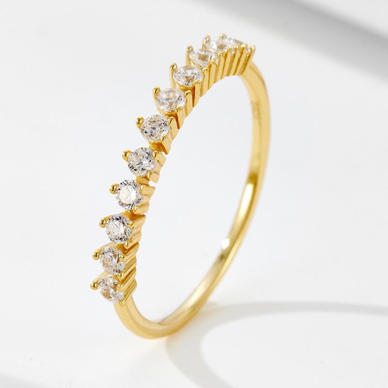 ・種類: リング・素材: 925シルバー・形状: ジオメトリック・加工: ダイヤモンドセッティング・カラー: イエロー,ホワイト・サイズ: 5号,6号,7号,8号・デザイン要素: 円形,ジオメトリック・重量: 1.1g・スタイル: ファッシ...