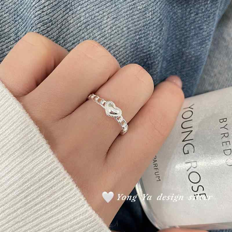 ・素材: シルバー・形状: ハート・加工: メッキ・色: シルバー・サイズ: 調整可能・流行要素: ハート・スタイル: スイート・素材純度: 925シルバー・対象: 女性