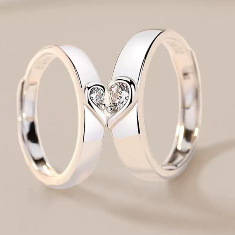 ・素材: 925シルバー・形状: ハート・加工: メッキ・タイプ: リング・サイズ: フリーサイズ・スタイル: スポーツ風・スタイル分類: ファッション通勤・対象: ペア