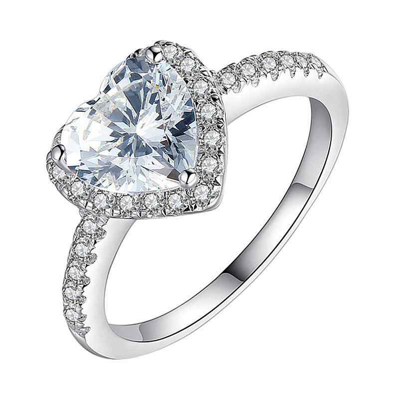 ・素材: 925シルバー・形状: ハート型・加工: メッキ・対象: 女性・サイズ: 5号,6号,7号,8号,9号・石の種類: 7×7モザナイト,7×7ジルコン,8×8モザナイト,8×8ジルコン・スタイル: プリンセス・スタイル分類: 清新甜美