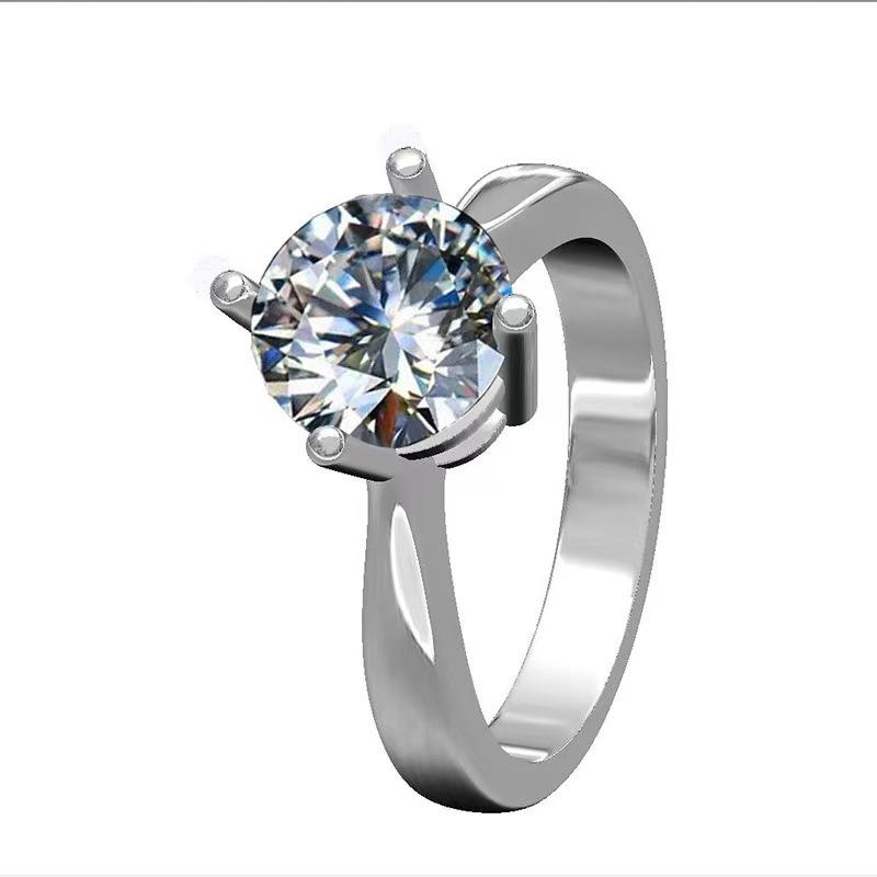 ・種類: 指輪・素材: 925シルバー・デザイン: ジオメトリック・加工: メッキ・タイプ: 女性用・色: ホワイトゴールド1カラットジルコン,ホワイトゴールド1カラットモアッサナイト+証明書,ホワイトゴールド2カラットジルコン,ホワイトゴ...