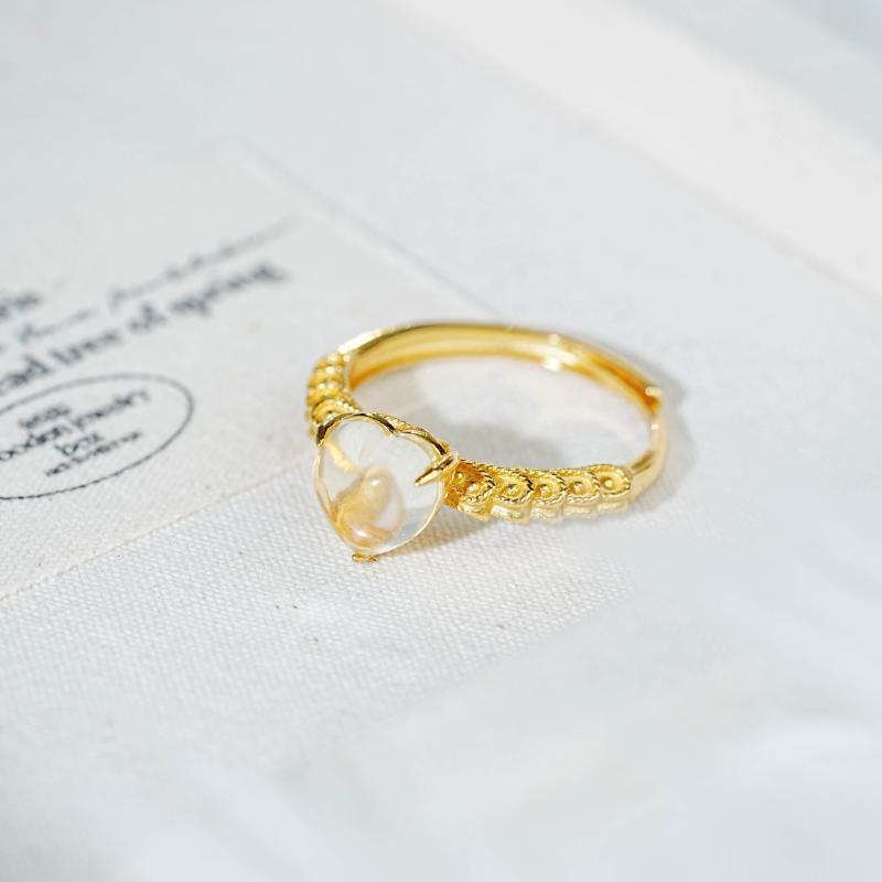 ・素材: 925シルバー・加工: ゴールドメッキ・色: ローズクォーツゴールド、ローズクォーツシルバー、シトリンゴールド、シトリンシルバー・デザイン要素: ハート・スタイル: ナチュラル・種類: ハンドジュエリー・対象: 女性・タイプ: オープン