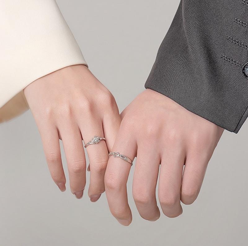 ・素材: シルバー・純度: 99%・カラー: ホワイトゴールド（女性用）,ホワイトゴールド（男性用）・種類: オープン・形状: キャラクター,他・加工: メッキ・流行要素: ローズモチーフ・スタイル: ライトラグジュアリー・スタイル分類: ...