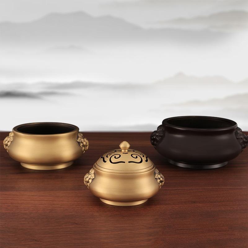 ・素材: 銅・加工: 半手工半機械加工・仕様: 小号獅子炉、中号獅子炉、大号獅子炉・色: 紫銅色・スタイル: 中式スタイル・用途: 宗教用品、空気浄化用品