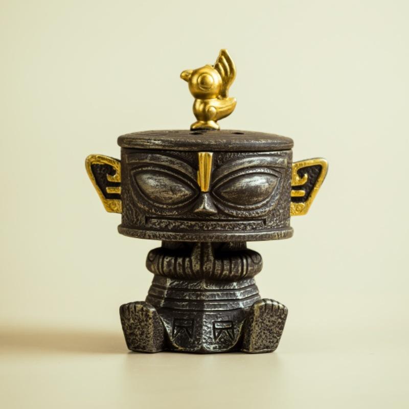 ・素材: セラミック・加工: 半手工・仕様: 三星堆立人香薫炉・スタイル: 復古懷旧・用途: 宗教用品