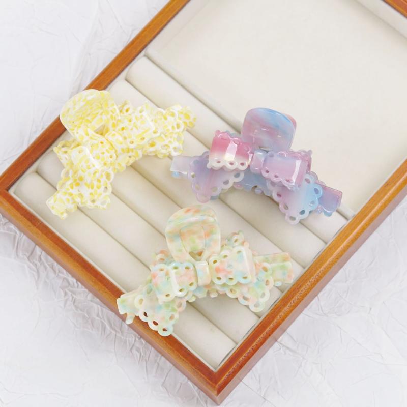 ・素材: アセテート・デザイン: 蝶結び・加工: 手作り・分類: 抓りクリップ・カラー: ブルー,緑,パープル,イエロー・流行要素: 蝶結び,一文字・スタイル: 韓国風・スタイル分類: 清新スイート・製品カテゴリ: ヘアアクセサリー・対象: 女性