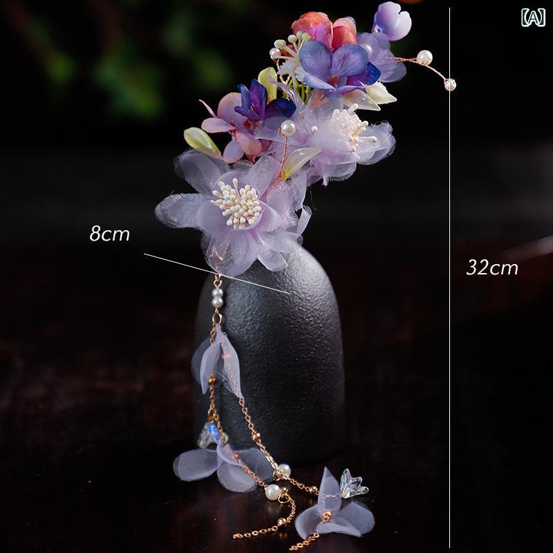 ・素材: メッシュ・加工: ハンドメイド・種類: 尖嘴クリップ・スタイル: レトロ・性別: 女性・色: 青