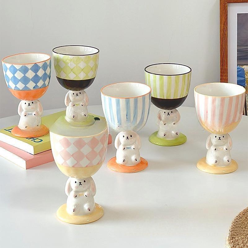 ・素材: 白磁・スタイル: かわいい・機能: 耐熱・適用場所: 家庭用・パターン: 卡通・電子レンジ: 対応・形状: 不規則形状・セット: 単杯・色: ピンク菱形,ピンク条紋,グリーン菱形,グリーン条紋,ブルー菱形,ブルー条紋