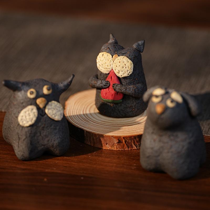 ・仕様: 比特煤球-西瓜,煤球小狗-乖乖,煤球小狗-怪怪・スタイル: 卡通・加工: 純手作業・素材: 陶器