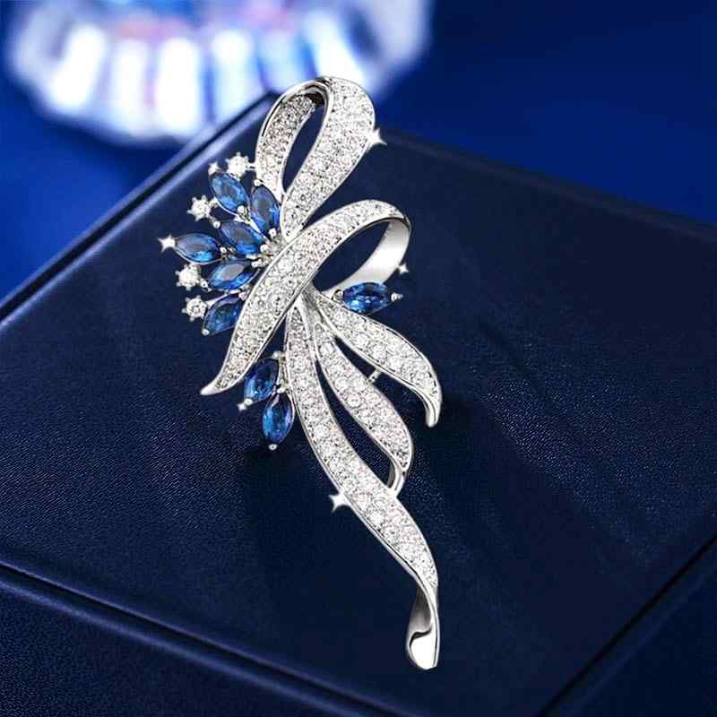 ・素材: 銅・色: ブルー・加工: 電気メッキ・重量: 10g・種類: ブローチ・デザイン: 花卉・対象: 女性