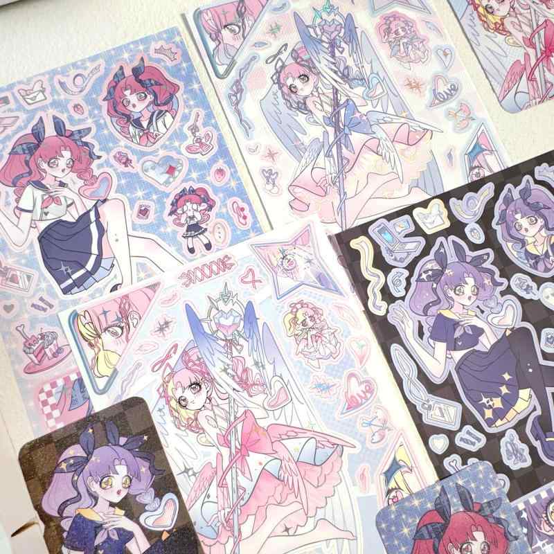 ・素材: 合成紙・スタイル: 卡通・色: 蔷薇花之誓(4枚入り、小卡4枚),魔法臆想(4枚入り、小卡4枚),百福具臻(4枚入り、小卡4枚)