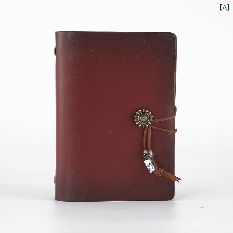 ・色: ブラウン,ブラック,ピンク,ホワイト,ブルー・表紙素材: 本革・製本: ルーズリーフ・スタイル: レトロ