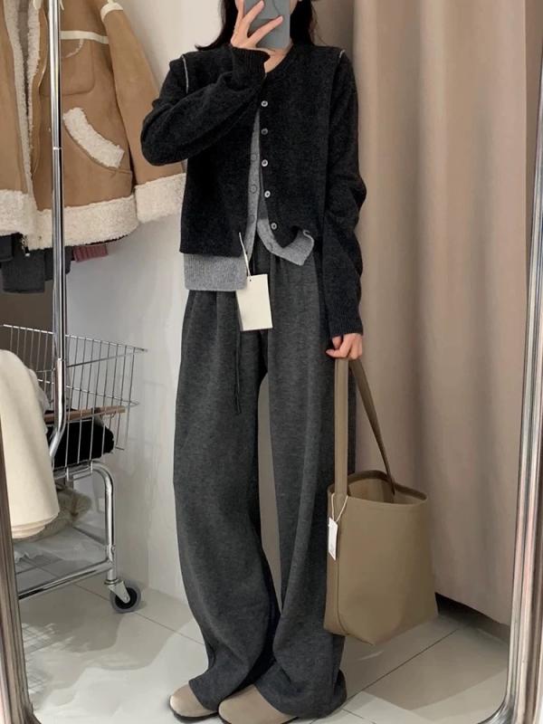 ・色: グレー・サイズ: S,M,L,XL・素材: ポリエステル・主成分: ポリエステル 30%未満・スタイル: カジュアル・袖丈: 長袖・袖型: 通常袖・対象性別: 女性・パンツ丈: ロングパンツ・セットタイプ: パンツセット・デザイン要...