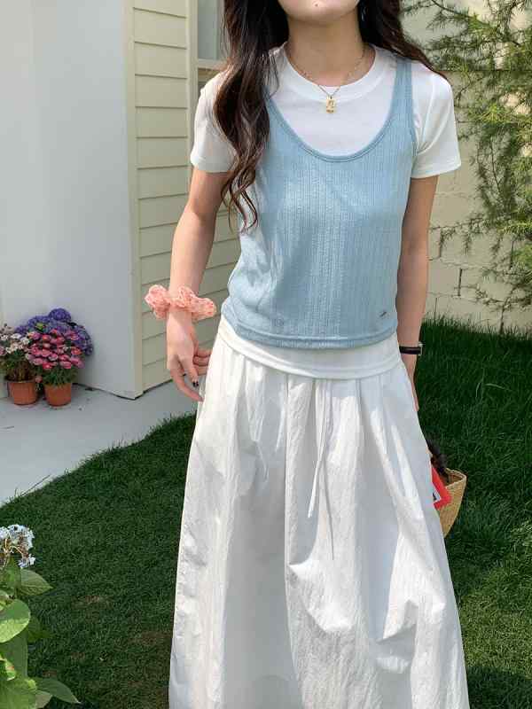 ・素材: ライセル・主素材成分: テンセル・主素材成分含量: 90-95%・副素材成分: スパンデックス・副素材成分含量: 30%以下・カラー: ホワイトTシャツ+ブラウンバック,ホワイトTシャツ+ピンクバック,ホワイトTシャツ+ブルーバッ...