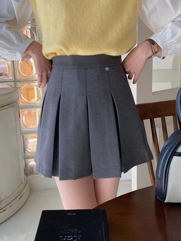 ・柄: 無地・加工: スプライス・生地成分: スパンデックス・生地含有率: 30%未満・スカート形: プリーツ・スカート丈: ショート・色: ブラック,グレー・サイズ: S,M,L,XL・スタイル: 通勤