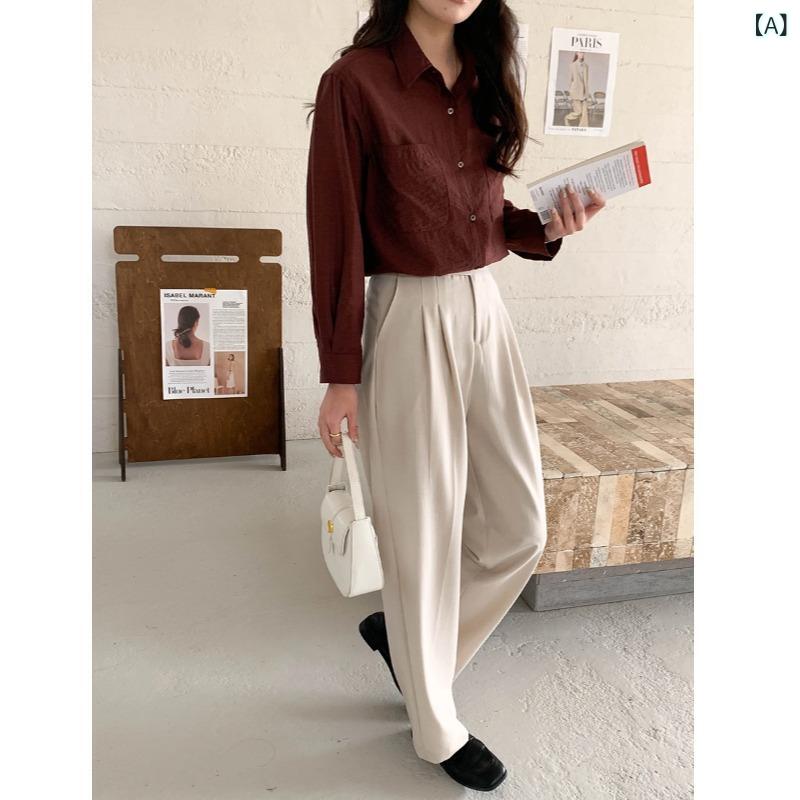 ・素材: リヨセル 50-70%, ビスコース 30%未満・パンツタイプ: ワイドレッグ・丈: ロング・ウエスト: ハイウエスト・厚み: 中厚・色: ベージュ,黒,カーキ・サイズ: S,M,L・スタイル: 通勤・伸縮性: 無伸縮・性別: 女...