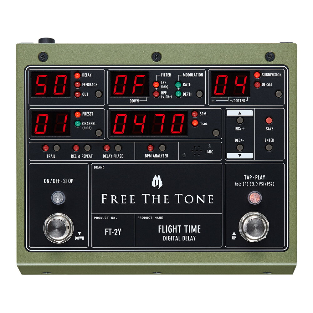 FLIGHT TIME / FT-2Y DIGITAL DELAY 驚異の高品位ディレイサウンド 世界初リアルタイムBPMアナライザー、ディレイタイム・オフセット機能搭載の高音質デジタルディレイ『FLIGHT TIME』が更なる進化を遂げ登...