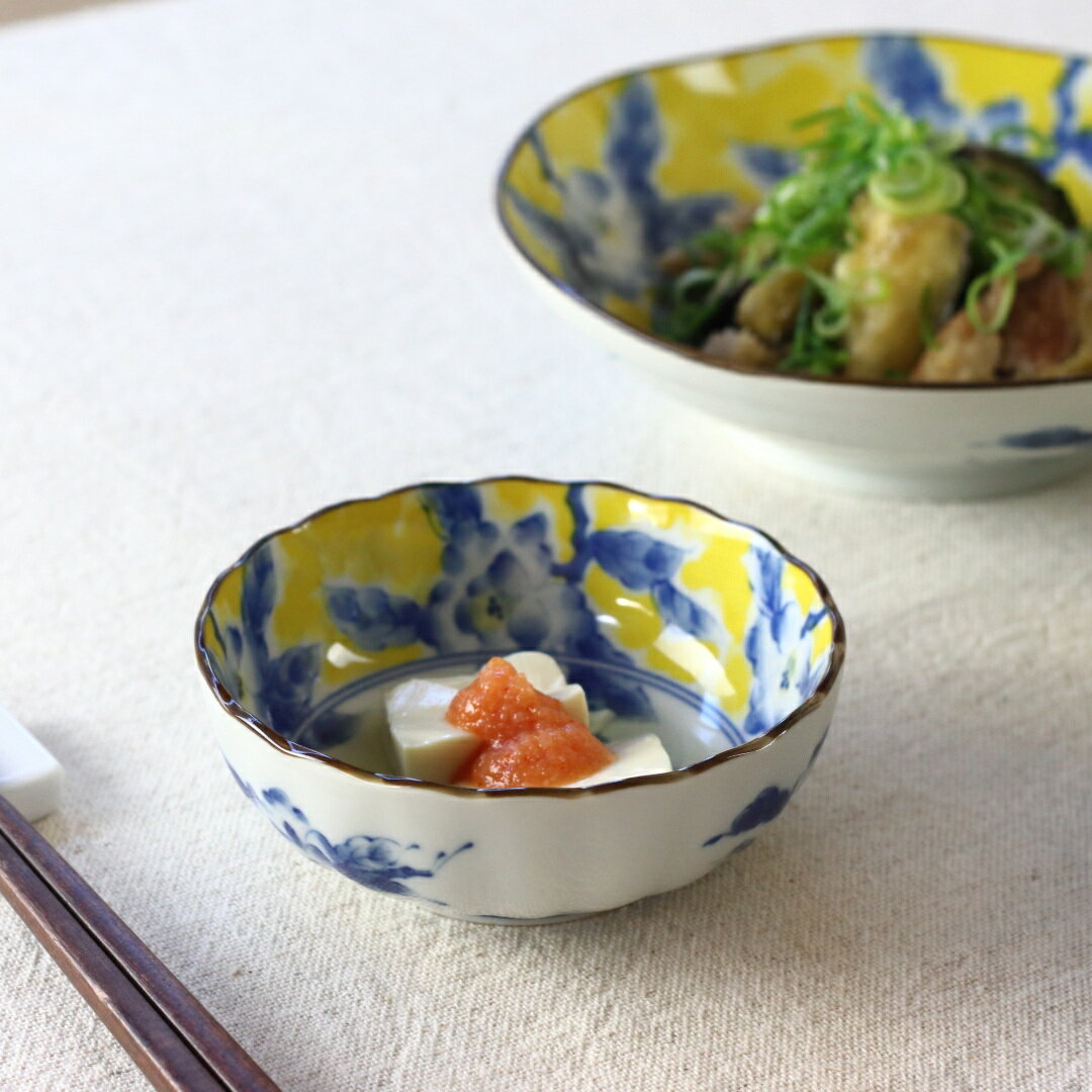 商品説明 黄色の絵付けが鮮烈な黄彩花紋シリーズ。 おもてなしの料理から普段遣いにまで幅広く活躍し、ローングセラーシリーズの復刻版となります。 美濃焼伝統の発色の良さが食卓を明るくし、より華やかな団らんを演出します。 こちらの器はお浸しや珍味...