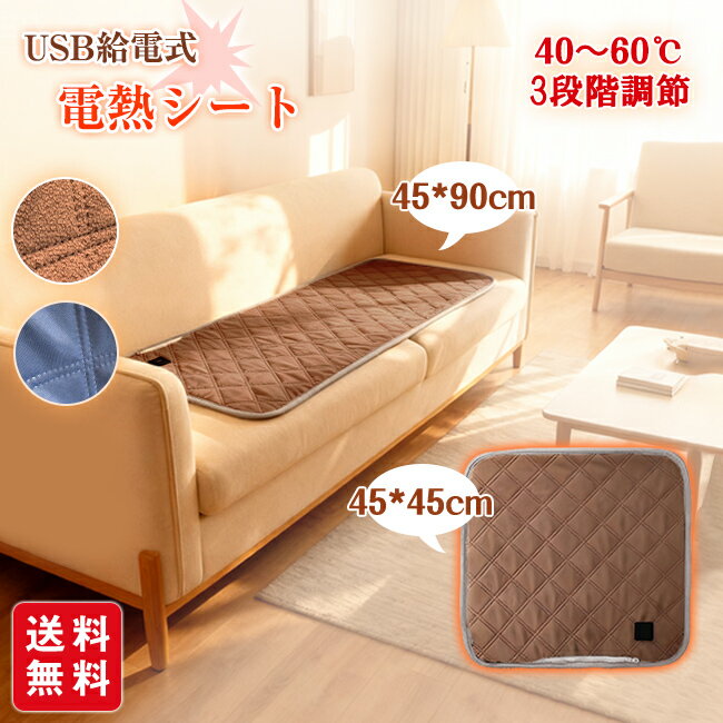 【商品名】 ★電熱シート 椅子用 ベッド パネルヒーター シート★ 【商品情報】 ・カラー＆タイプ：グレー/起毛タイプ、ブラウン/起毛タイプ、ネイビー/防水タイプ、ブラウン/防水タイプ ・サイズ：長型 約40×90cm ／ 正方形 約45×...