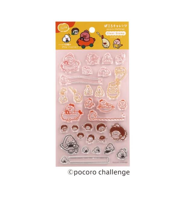 クリアスタンプ ぽころチャレンジ 30ピース以上のスタンプが満足感たっぷり！ 人気クリエイターのイラストを精巧なクリアスタンプで再現！30ピース以上のスタンプが満足感たっぷり！商品サイズW100×H160×D4mm 5