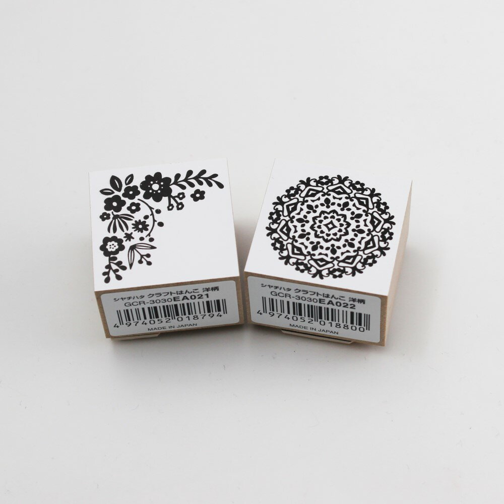シヤチハタ クラフトはんこ　洋柄 第二弾印面サイズ：30×30mm インキの発色を存分に楽しめる ※複数商品購入の場合は、重複して表示させますが、重さ大きさなどを見て送料を修正いたします。印面サイズ：30×30mm 6