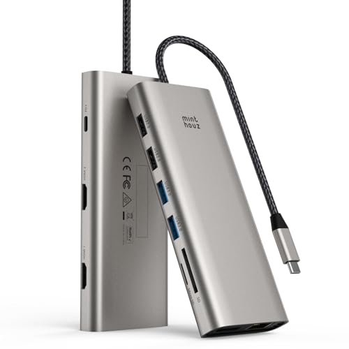 ドッキングステーション hdmi 2つ usb ハブ 12 in 1 USB-Cドック Type C ハブ 拡張 3画面出力 4K@60Hz マルチモニター Hub thunderbolt HUB LAN 1Gbps PD100W 急速充電...