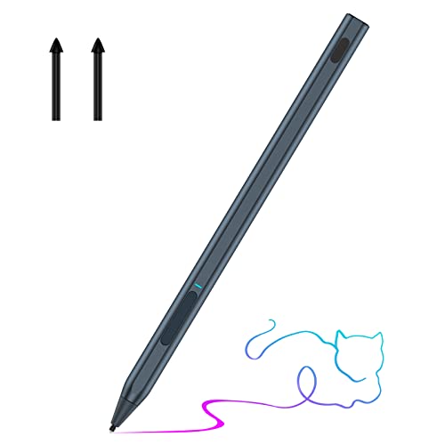 MILPROX Surface用タッチペン 4096段階筆圧 パームリジェクション機能 磁気吸着 傾き検知 右 消しゴム 自動オフ USB-C充電 Surface3/ Surface Pro 3/4/5/6/7/8/X/Surface La...