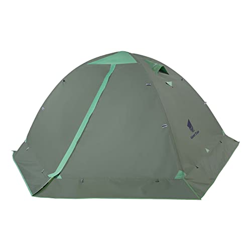 GEERTOP テント 2人用 ソロテント 軽量 4シーズン 二重層 耐水圧5000MM 防水 登山 スカート付き 防寒 キャンプ バイク アウトドア ツーリング 冬用 簡単設営 アーミーグリーン・【二人用キャンプテント】210x140cm...