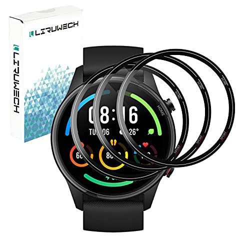 LIRUWECH For Xiaomi Mi Watch 用 フィルム Mi Watch 用 保護フィルム 全面保護3D曲面シャオミ Mi Watch カバー PET複合材 炭素繊維 高透過率 耐指紋 硬度9H シャオミ Mi Watch ...