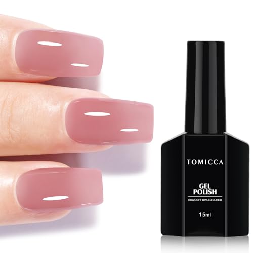 TOMICCA ジェルネイル シアーカラージェル 単色 ダークヌード 透明感ある 15ml UV/LED 初心者＆プロ適用 ポリッシュタイプ セルフネイル（ライトパープル）・【ゼリースタイルのジェルネイル】オパールゼリーな質感にこだわったネ...