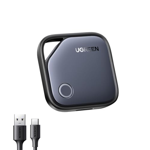 UGREEN FineTrack Smart Finder 1個 充電式 スマートトラッカー Appleの「探す」に (iOS端末のみ) 探し物防止タグ USB-C充電 1年長持ち 超薄型 紛失防止 デバイス 財布 鍵 バッグ iPhone...
