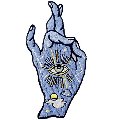グッドラックアイラブユーハンドサイン刺繍のバッジのアイロン付けまたは縫い付けるワッペン・シングルサイズ：5 * 10 センチ。100%刺繍・背面処理：超強い熱接着剤、いかなる生地にアイロンをかけたり、縫ったりできる。しかも、素晴らしい耐水性...