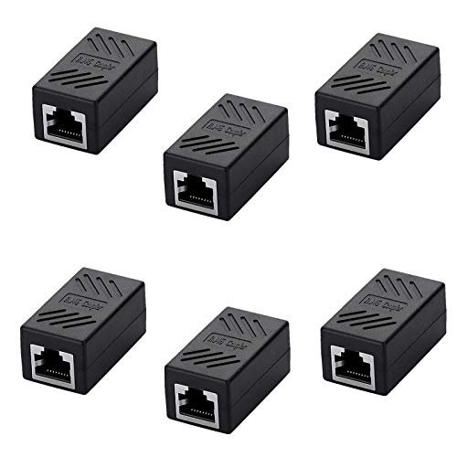 RJ45 LANケーブル用中継コネクタ コンパクト ギガビット RJ45 延長 コネクタ プラグ 8P8C メス-メス ブラック (6個)ブランド: HUACAMメーカー: HUACAMJAN: 0701807747401