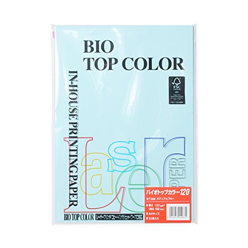 伊東屋 バイオトップカラー ミディアムブルー A4/120グラム 50P・A4サイズ 120g 50枚入りブランド: 伊東屋メーカー: イトーヤインターナショナル型番: BT308JAN: 4944257010671