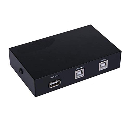 ES-Tune usb 切替器 2入力1出力 手動スイッチ式 USB2.0 プリンター マウス キーボード共有用 コンパクト分配器 セレクター 配線簡単 電源不要 Windows/Mac・【2台のPCで1つのUSB機器を共有】：本製品は、2...