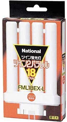 パナソニック ツイン蛍光灯 18W形 電球色 4本平面ブリッジ FML18EXL・本体サイズ:高さ1.67×幅12.9×奥行1.67cm・口金:GX10q-3・本体重量(kg):0.078ブランド: パナソニック(Panasonic)メーカ...
