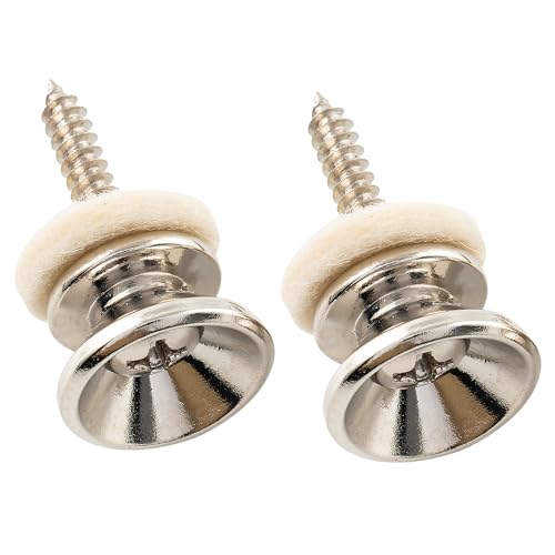 Musiclily Pro 14mmスチール製ギターストラップピン フェンダータイプ ストラップボタン アコースティック/エレキギター/ウクレレ用 、ニッケル（2個セット）・アコースティックギター,クラシックギターとエレキギターに適用・高さ...