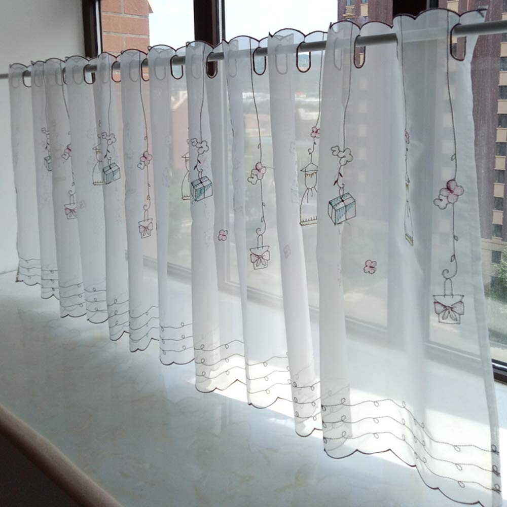 ブランド: Pureaqu カラー: スカート柄 レースカーテン サイズ: 丈60 cm x 幅170 cm (1枚組)